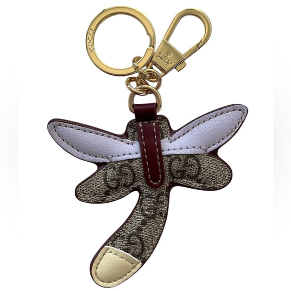 Gucci | Accessories | Gucci Dragonfly Bag Charm Keychain Gg Supreme ...